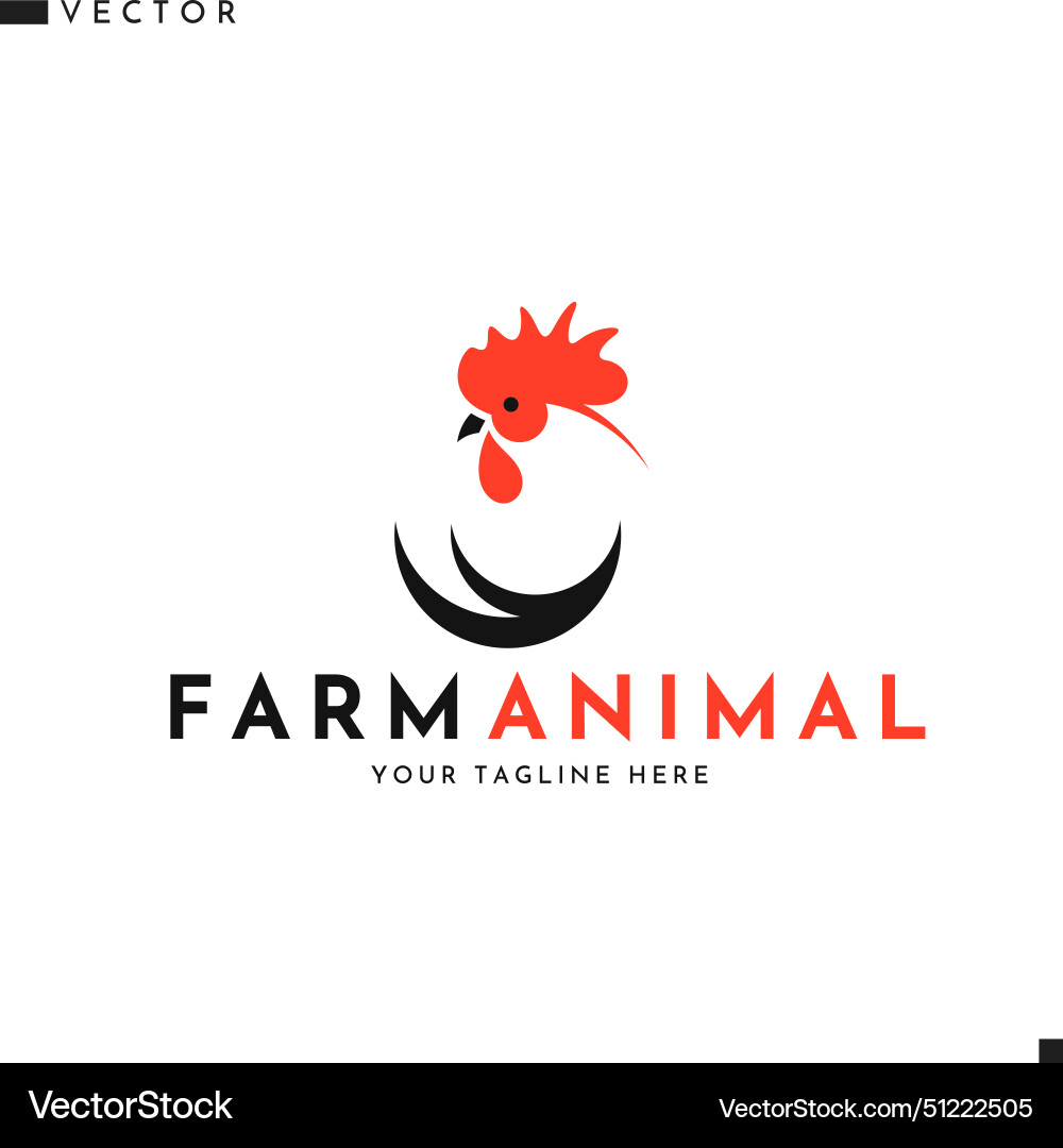 Farm animal logo abstract chicken Royalty Free Vector Image