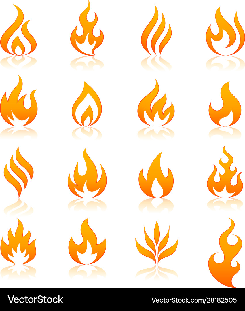 Fire icons Royalty Free Vector Image - VectorStock