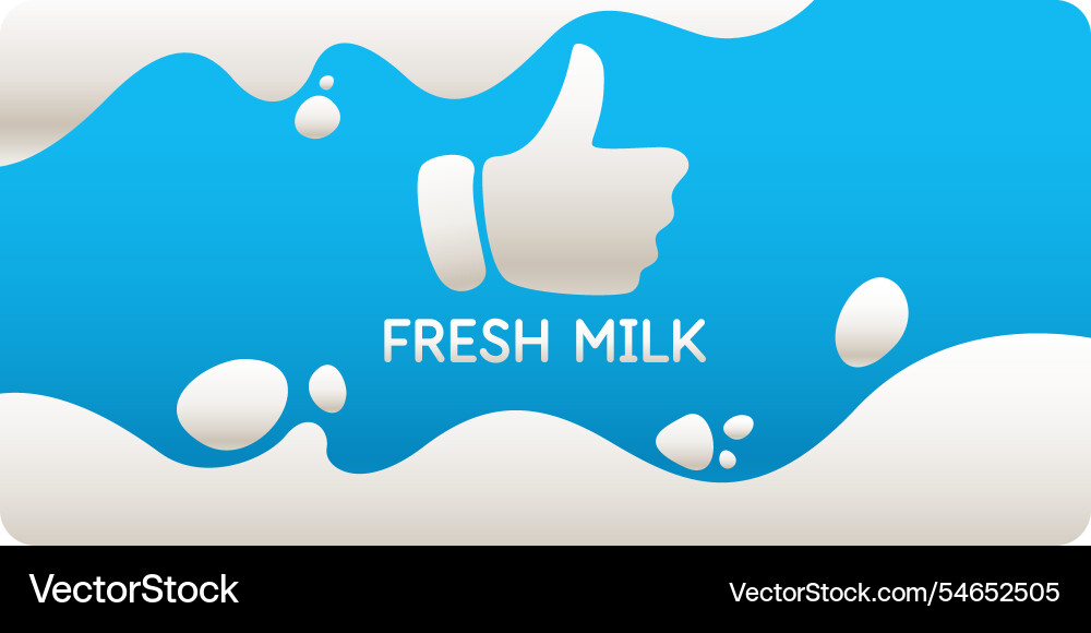 Modern poster fresh milk with splashes Royalty Free Vector