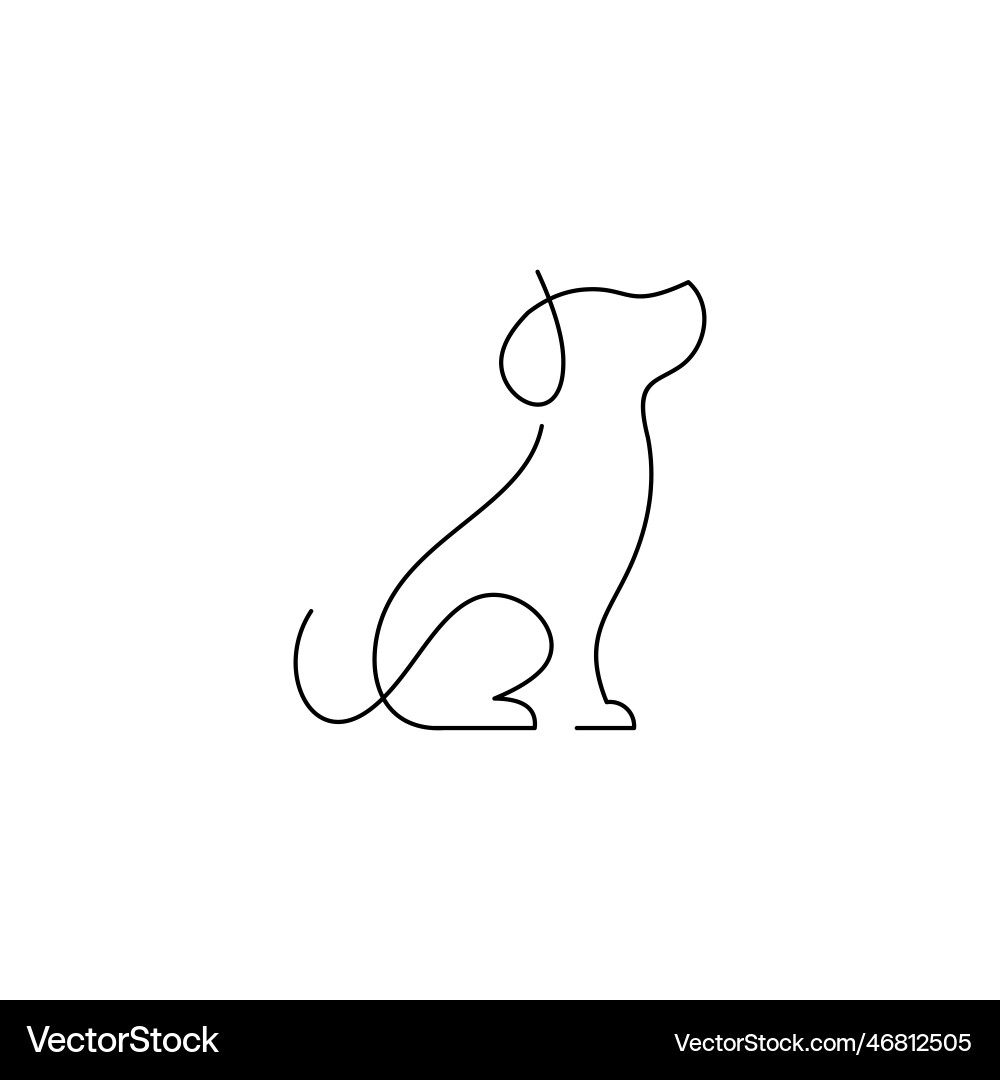 Playful dog in continuous line art drawing style Vector Image