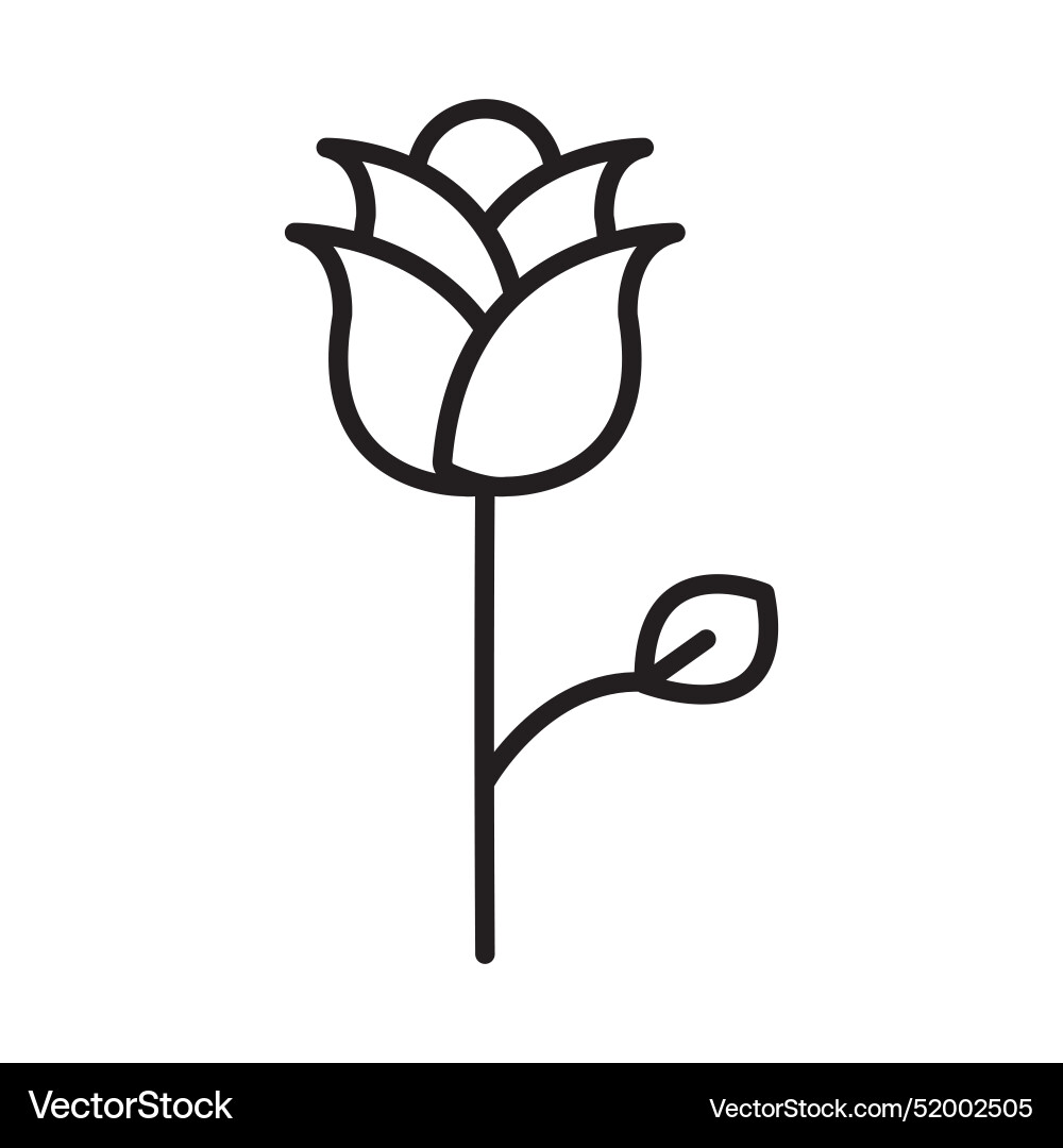 Rose icon line art Royalty Free Vector Image - VectorStock