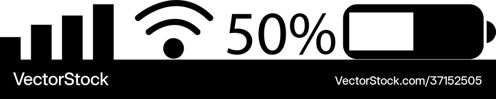 Status bar icon on white background mobile phone Vector Image