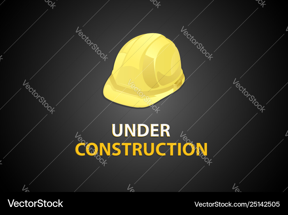 Under construction with helmet Royalty Free Vector Image
