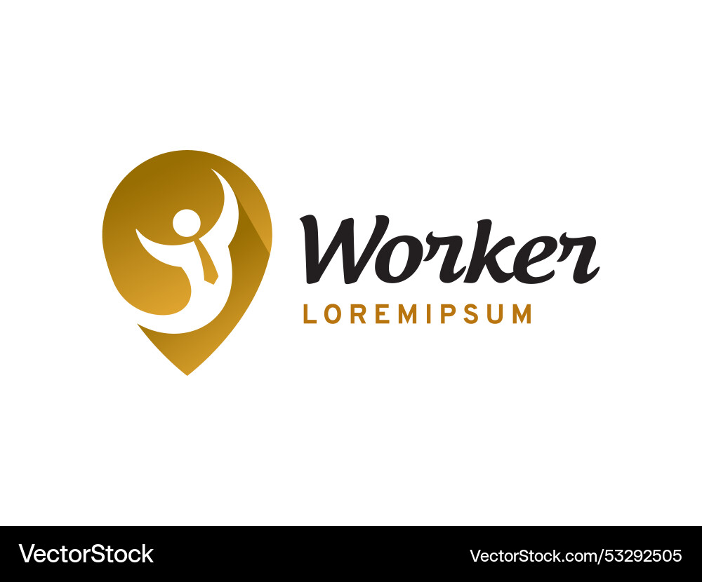 Worker logo symbol or icon template Royalty Free Vector