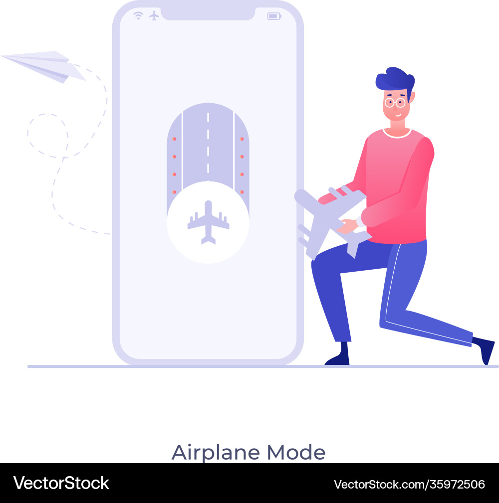 Airplane mode Royalty Free Vector Image - VectorStock