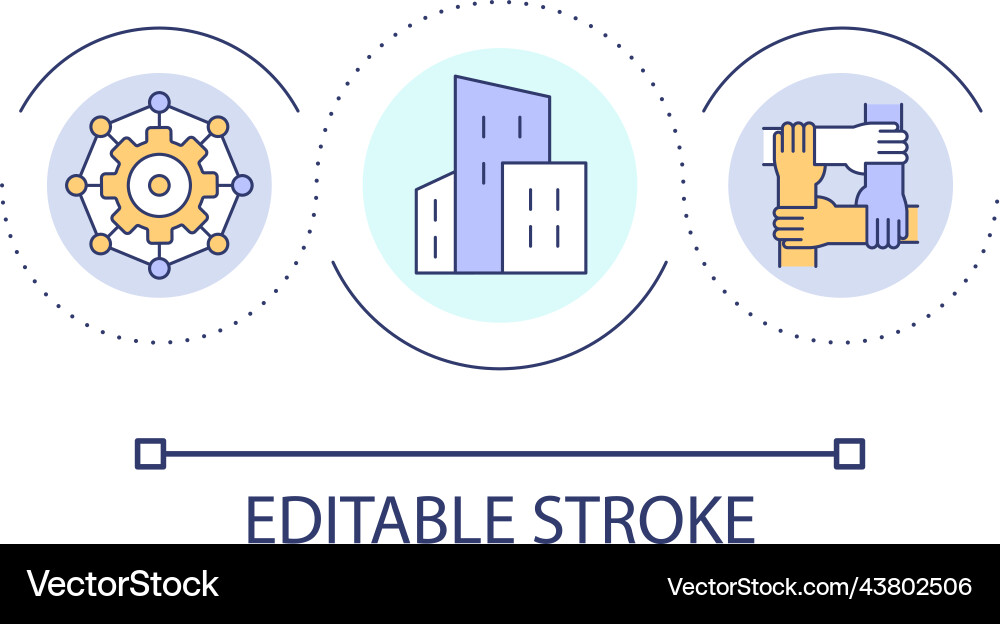 Conglomerate business loop concept icon Royalty Free Vector