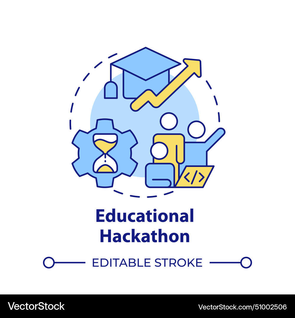 Educational hackathon multi color concept icon Vector Image