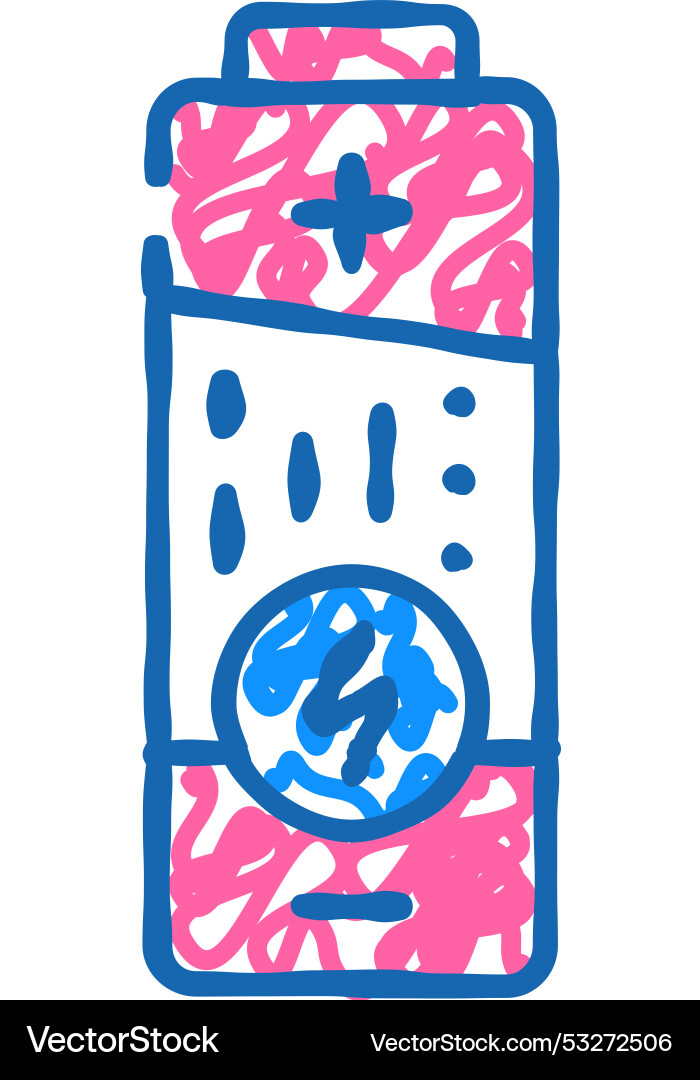 Electric battery icon doodle Royalty Free Vector Image