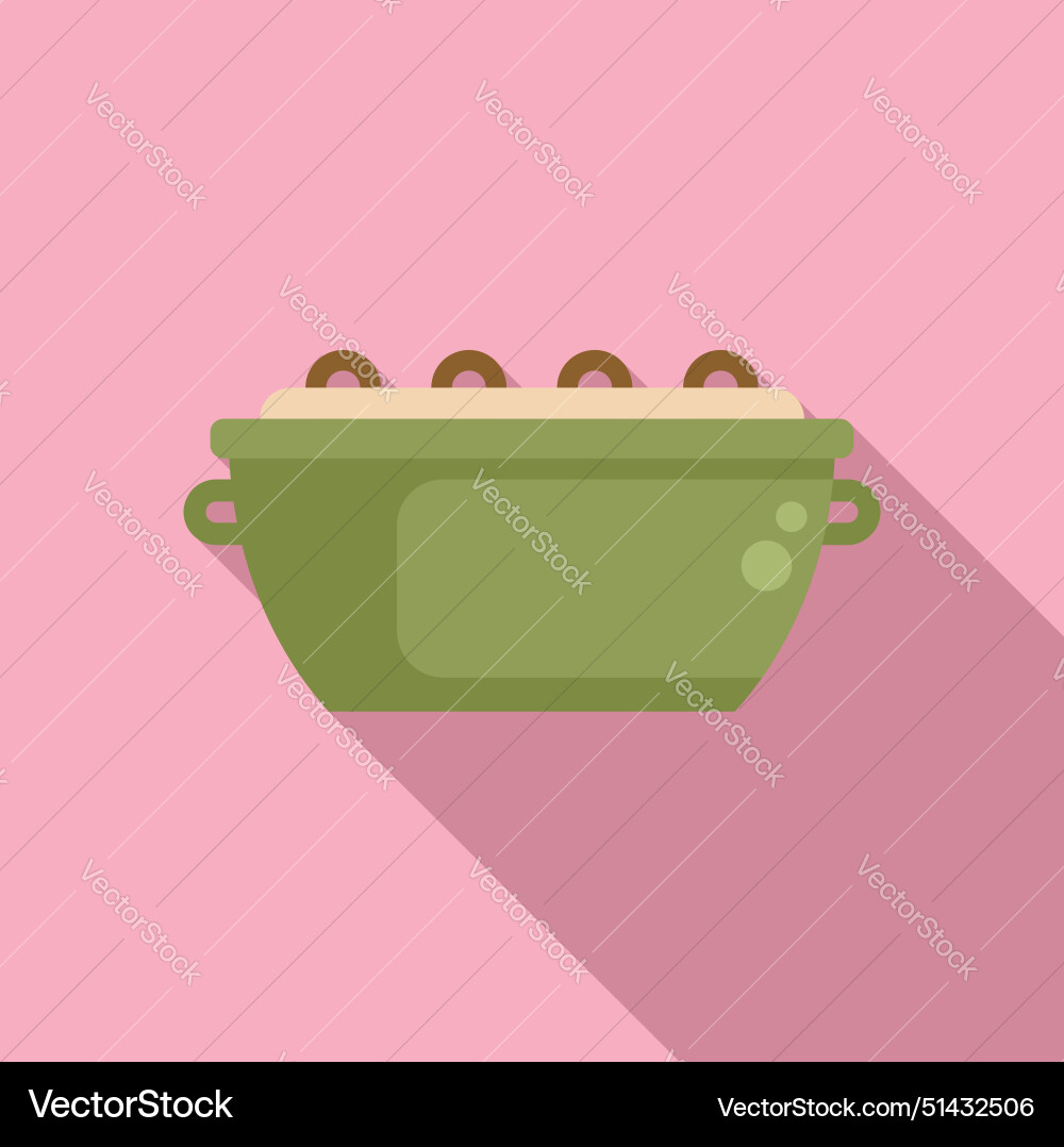 Modern green casserole dish Royalty Free Vector Image