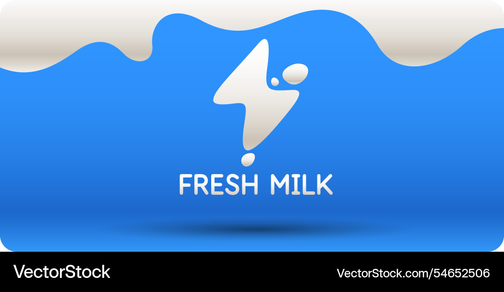 Modern poster fresh milk with splashes Royalty Free Vector