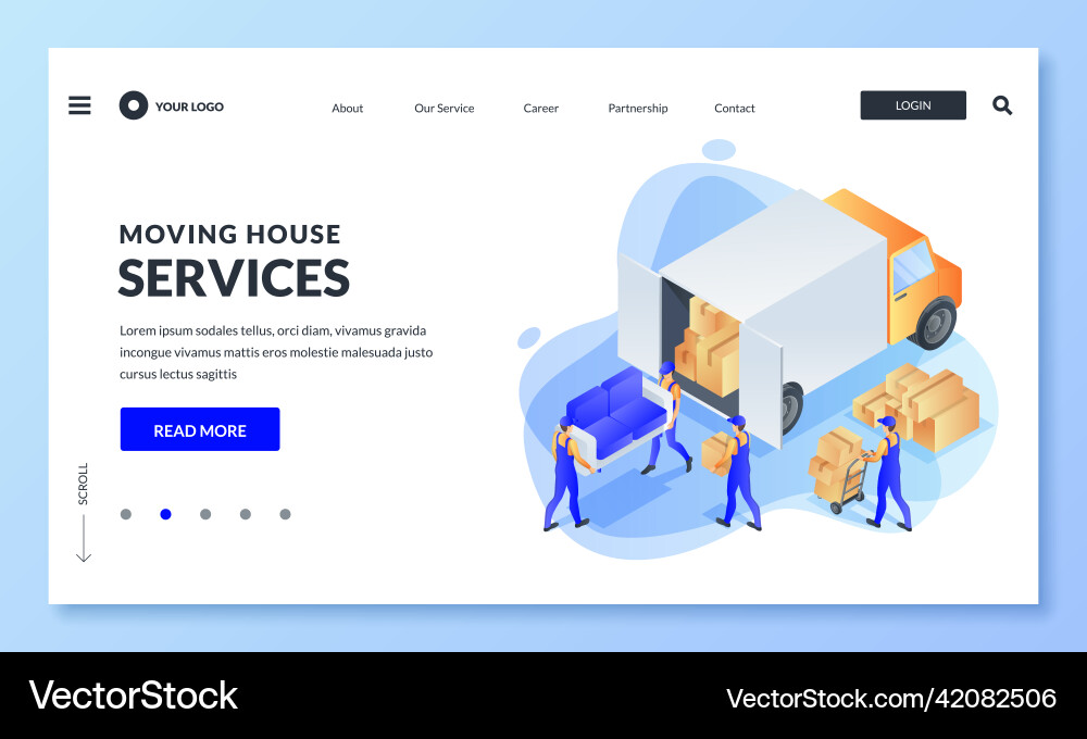 Move home relocation concept workers of moving Vector Image