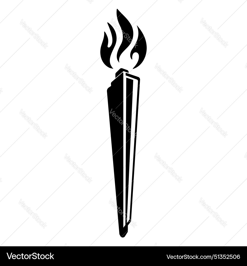 Torch flame symbol icon Royalty Free Vector Image