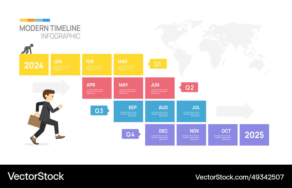 Business step timeline infographic arrow template Vector Image