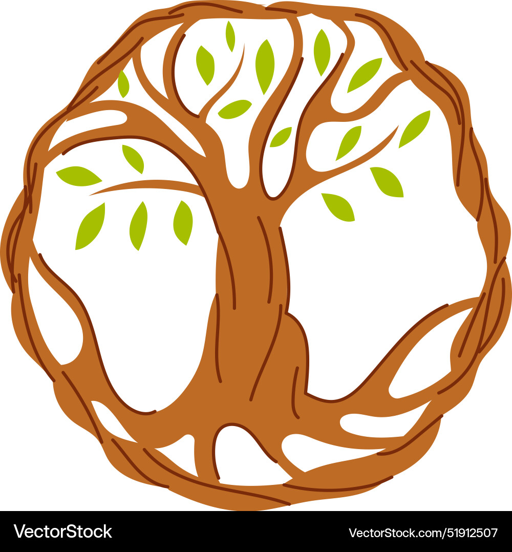 Conservation tree of life cartoon Royalty Free Vector Image