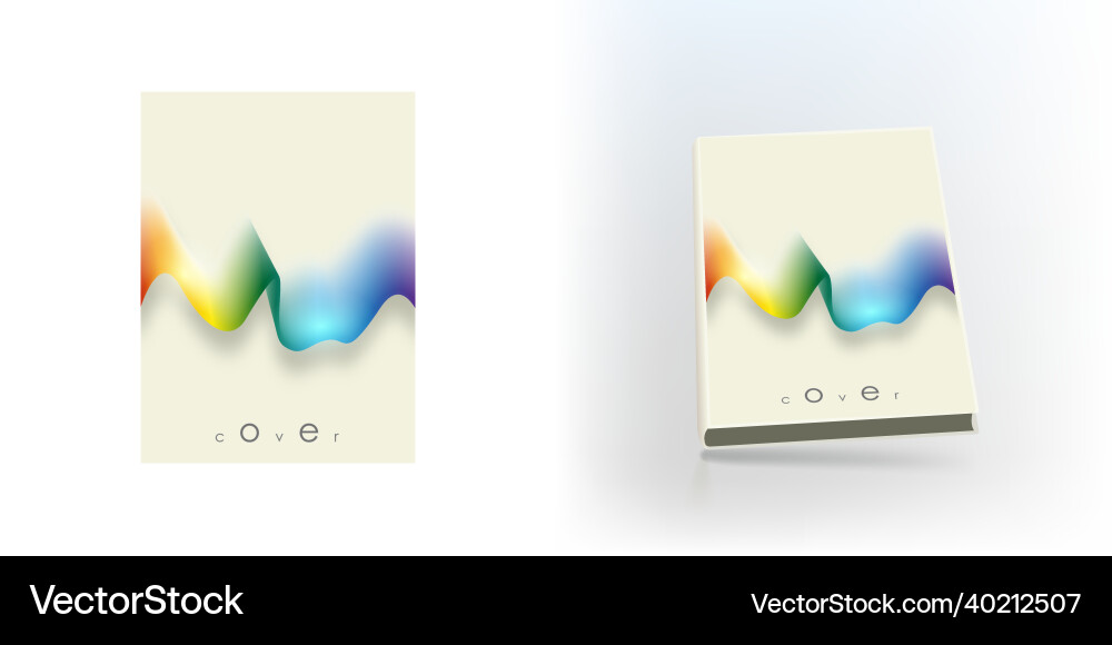 Cover in bright colors with interesting waves Vector Image