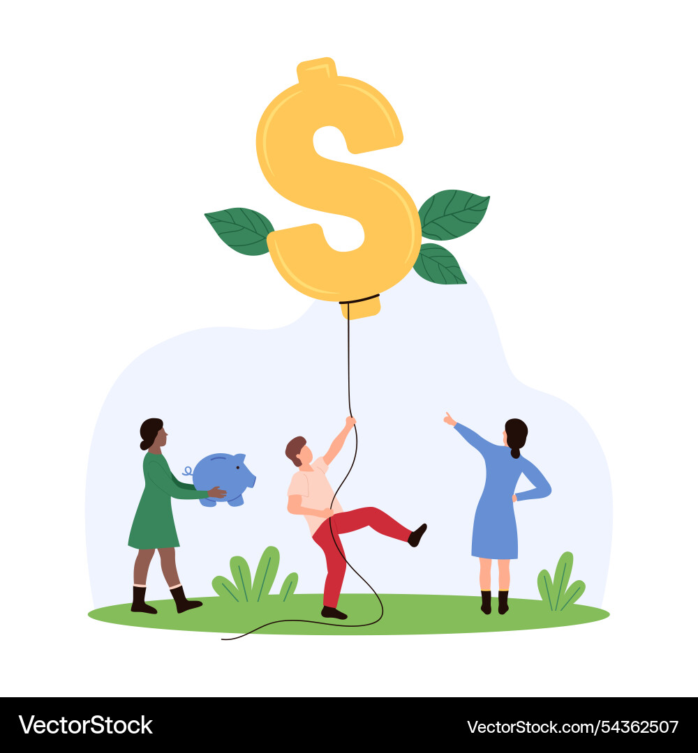 Inflation problem financial crisis money loss Vector Image
