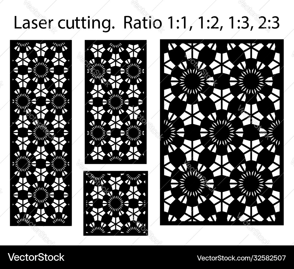 Islamic Laser Cut Panel Set Royalty Free Vector Image