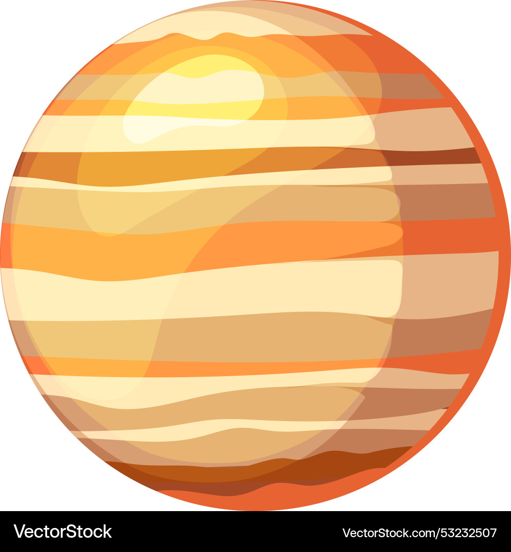 Jupiter cartoon icon solar system space planet Vector Image