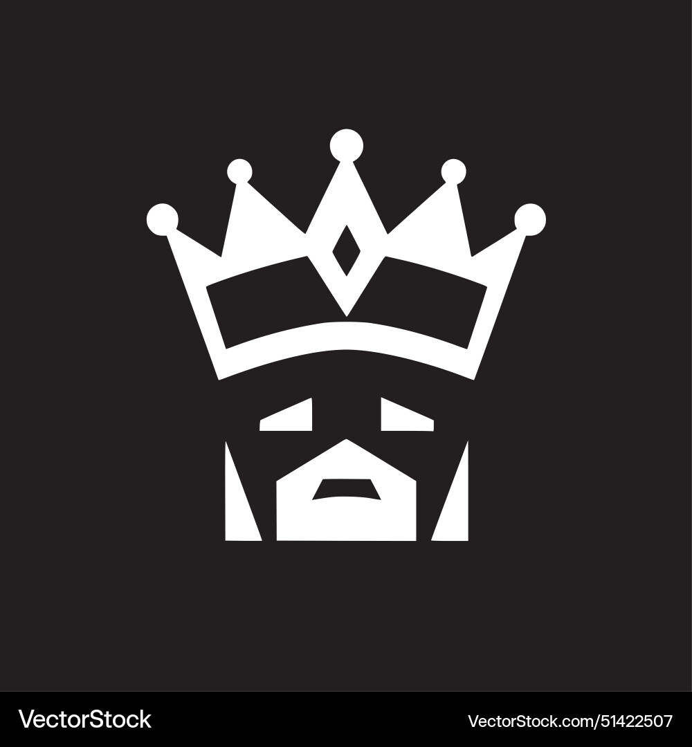 King - black and white Royalty Free Vector Image