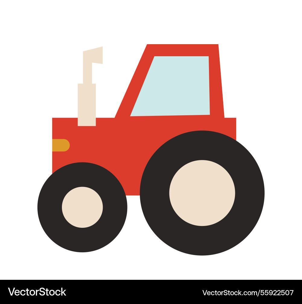 Minimalist red tractor Royalty Free Vector Image
