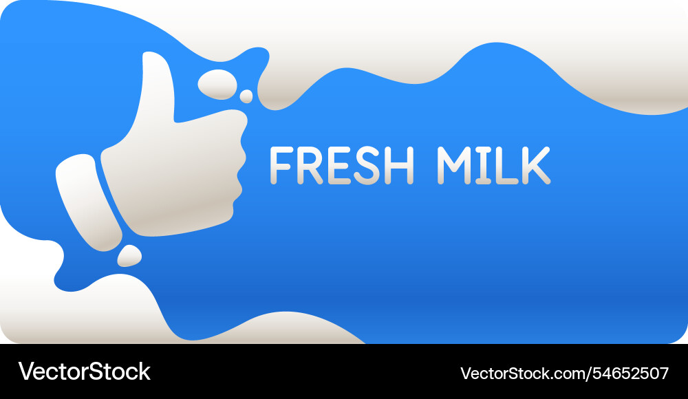 Modern poster fresh milk with splashes Royalty Free Vector