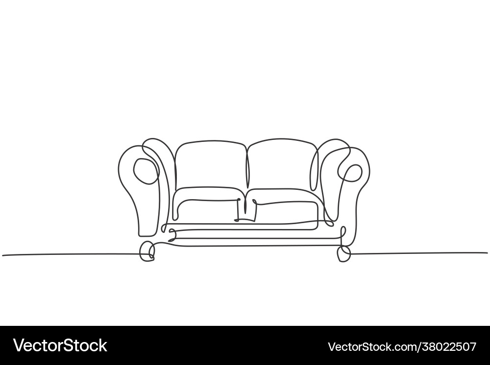 One single line drawing expensive luxury Vector Image