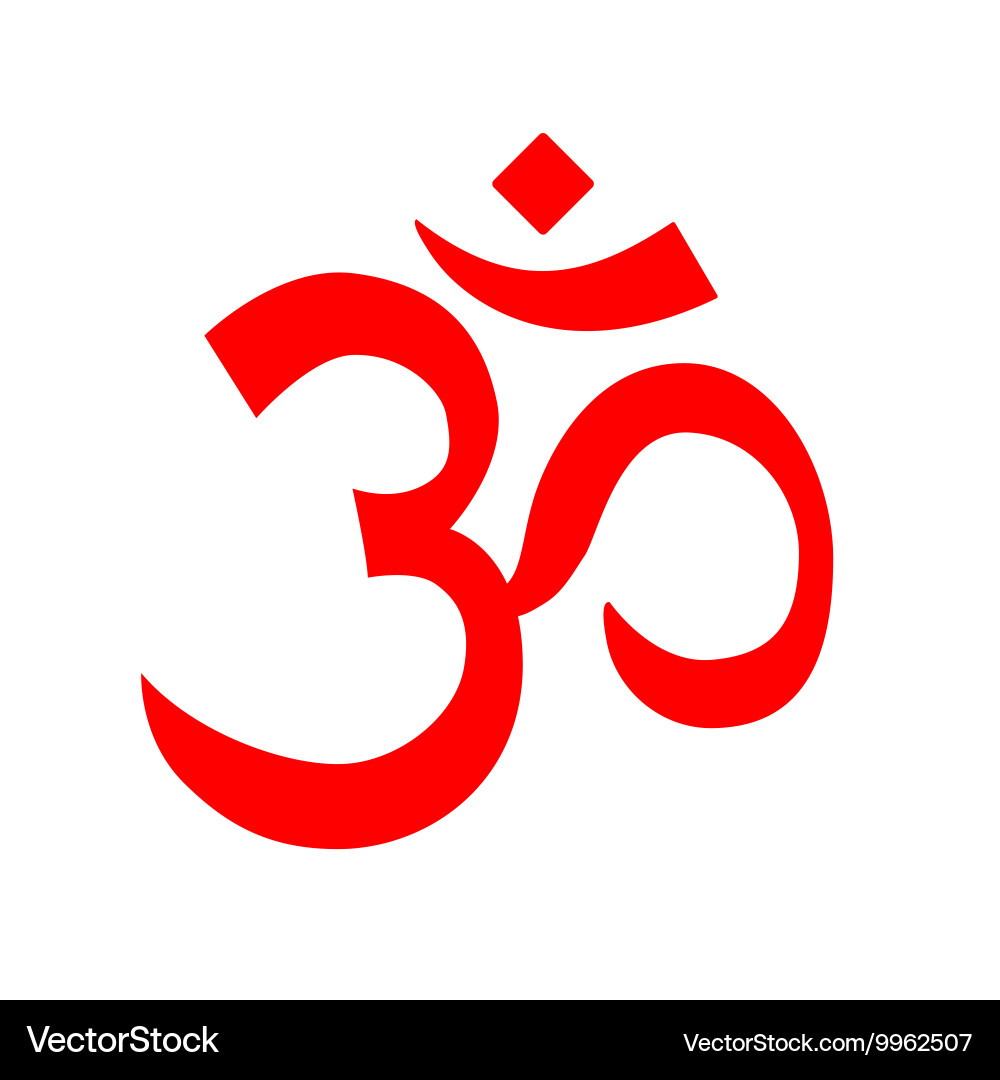 Red om symbol aum logo Royalty Free Vector Image