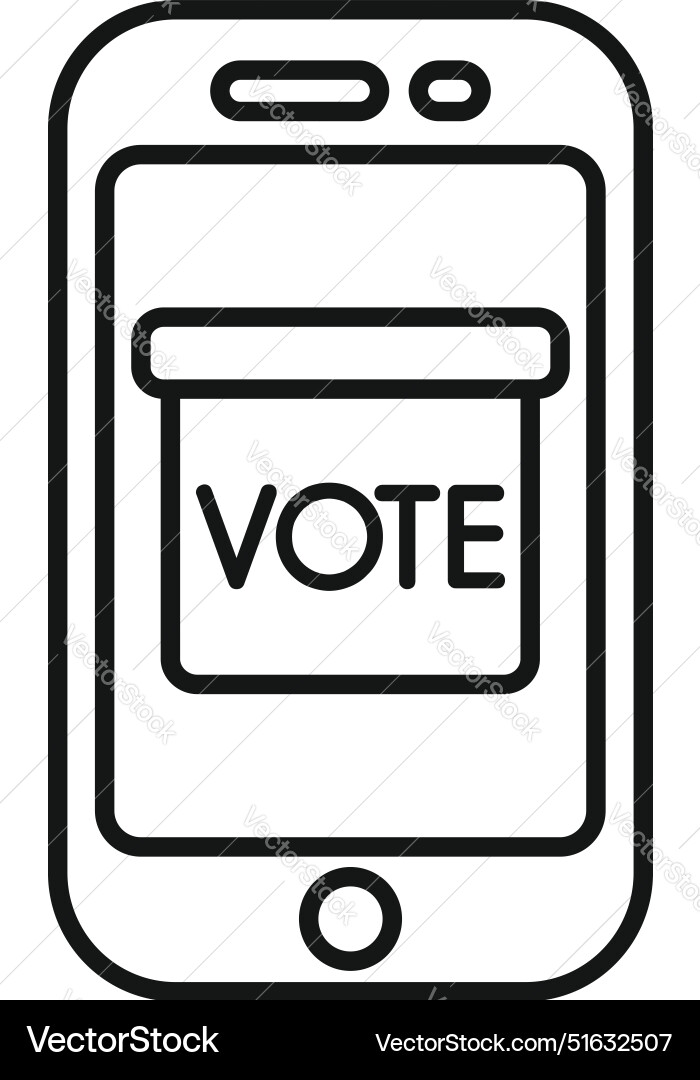 Smartphone showing vote on screen for online Vector Image
