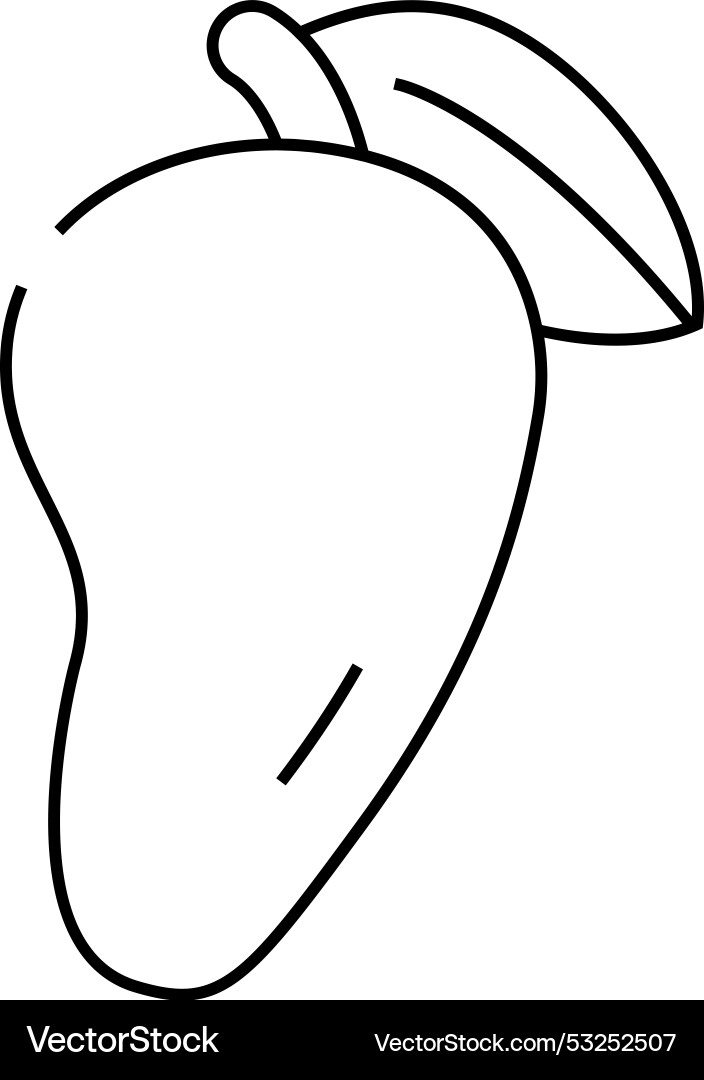 Tropical fruit mango line icon Royalty Free Vector Image