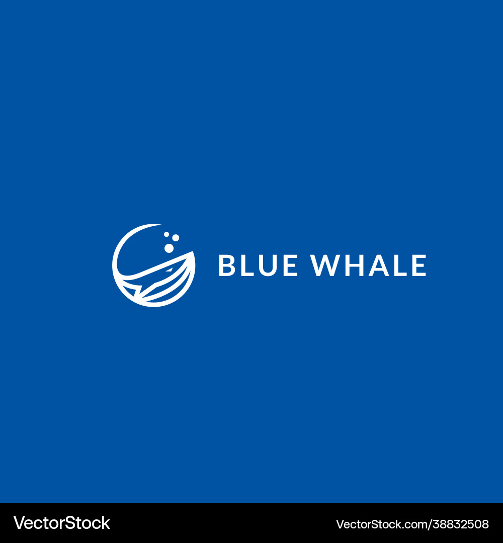 Blue whale logo design Royalty Free Vector Image