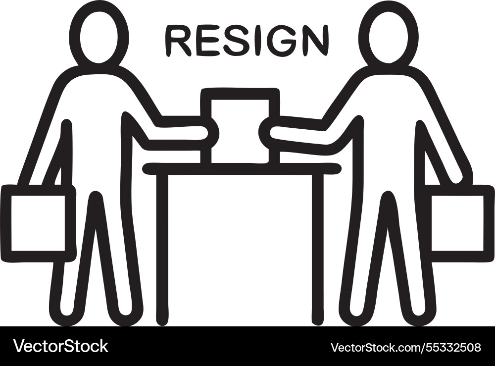 Businessmen hold boxes and resignation letters Vector Image