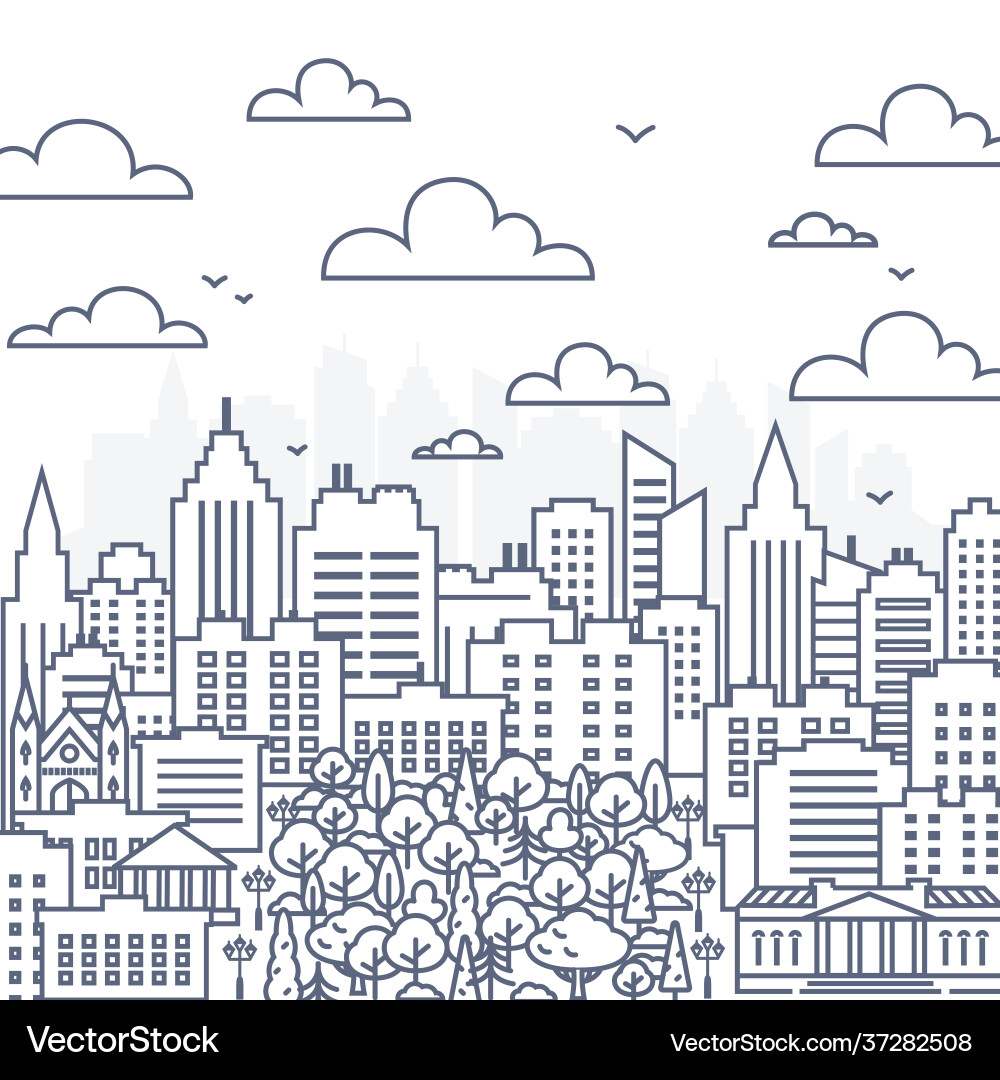 Cityscape line - urban Royalty Free Vector Image