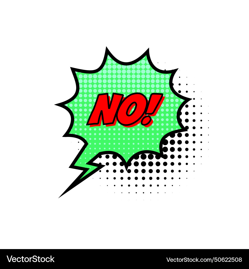 Comic speech bubble with text no isolated on white