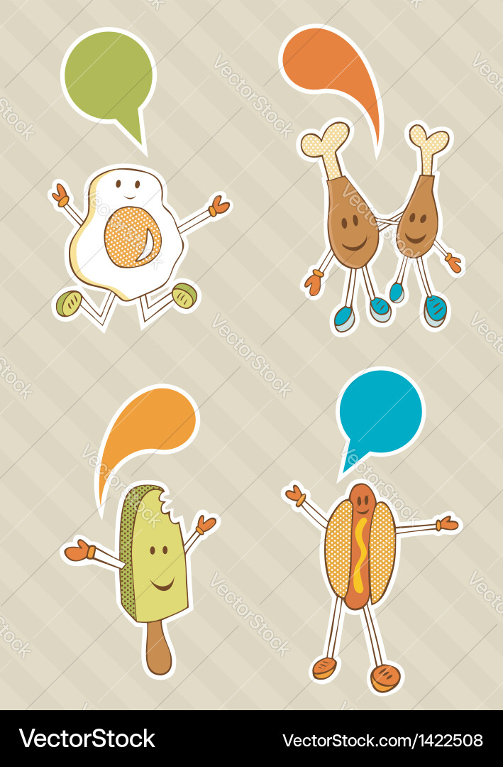 Food cartoons Royalty Free Vector Image - VectorStock