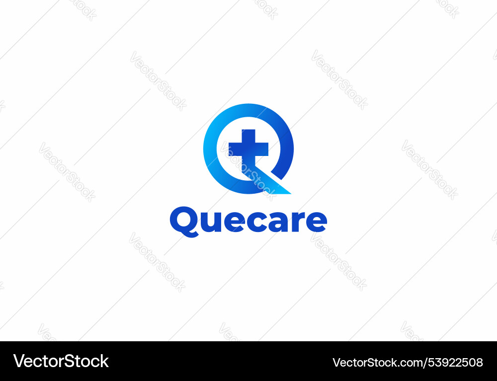Logo letter q with symbol medical plus creative Vector Image