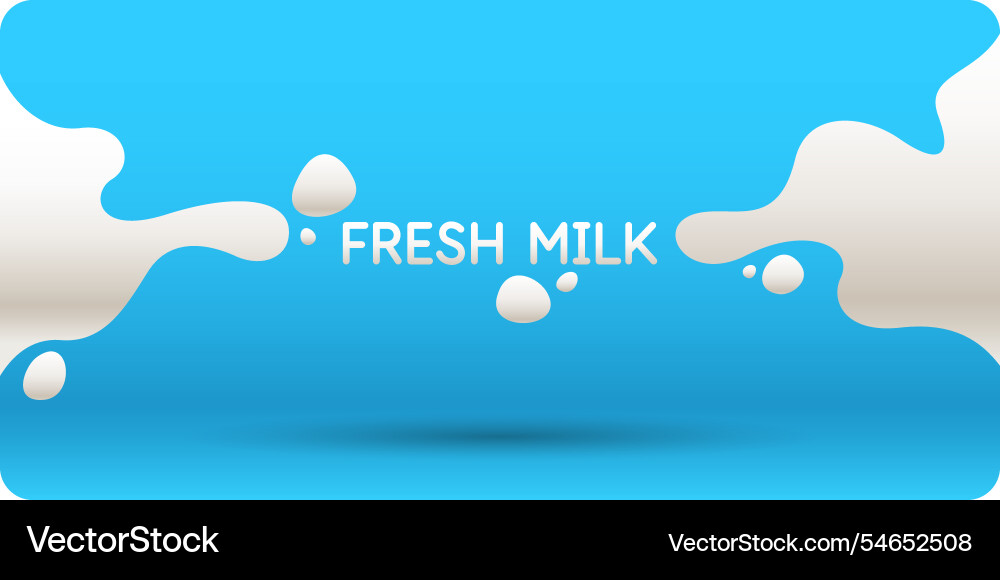 Modern poster fresh milk with splashes Royalty Free Vector