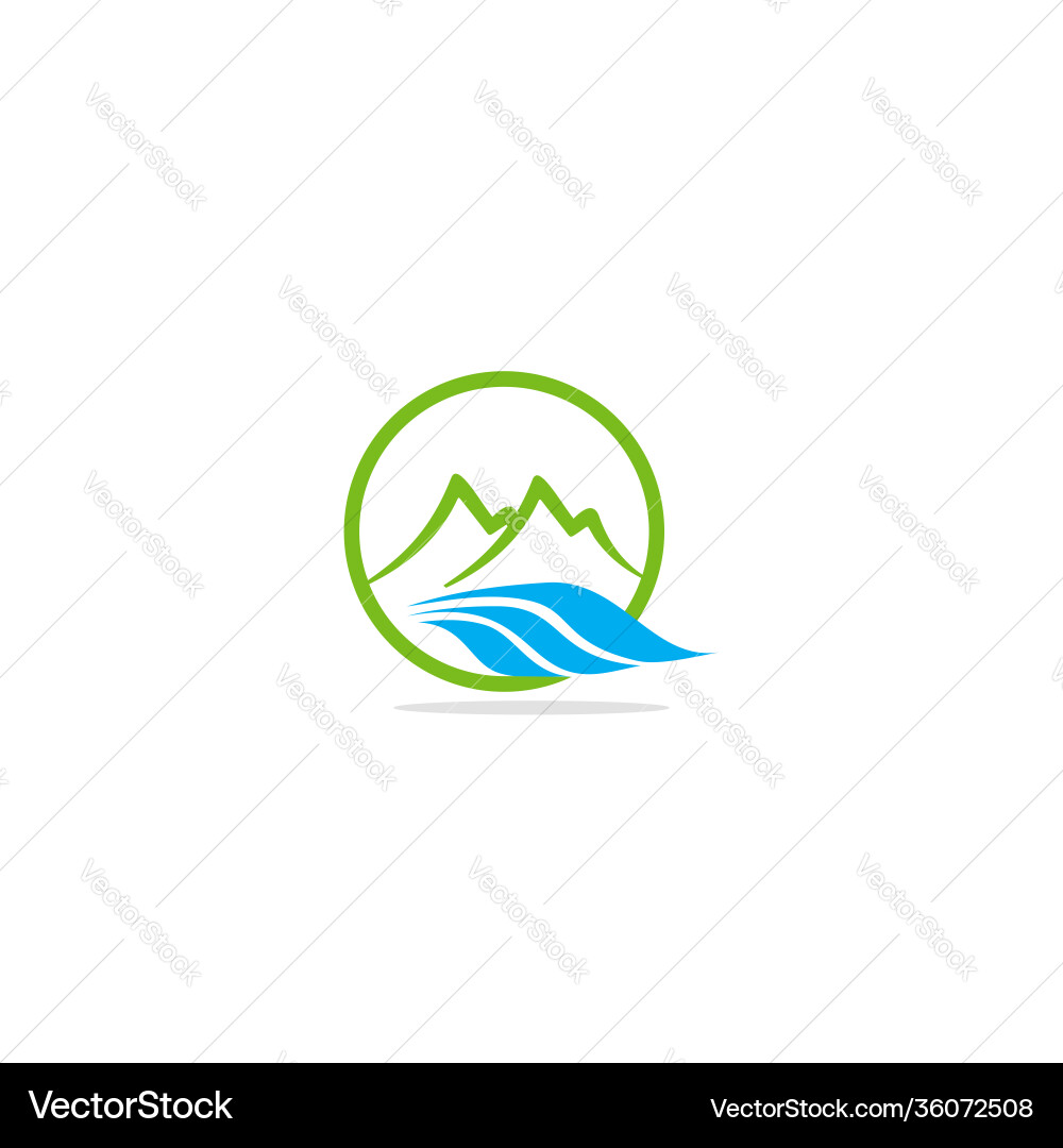 Mountain nature water logo Royalty Free Vector Image
