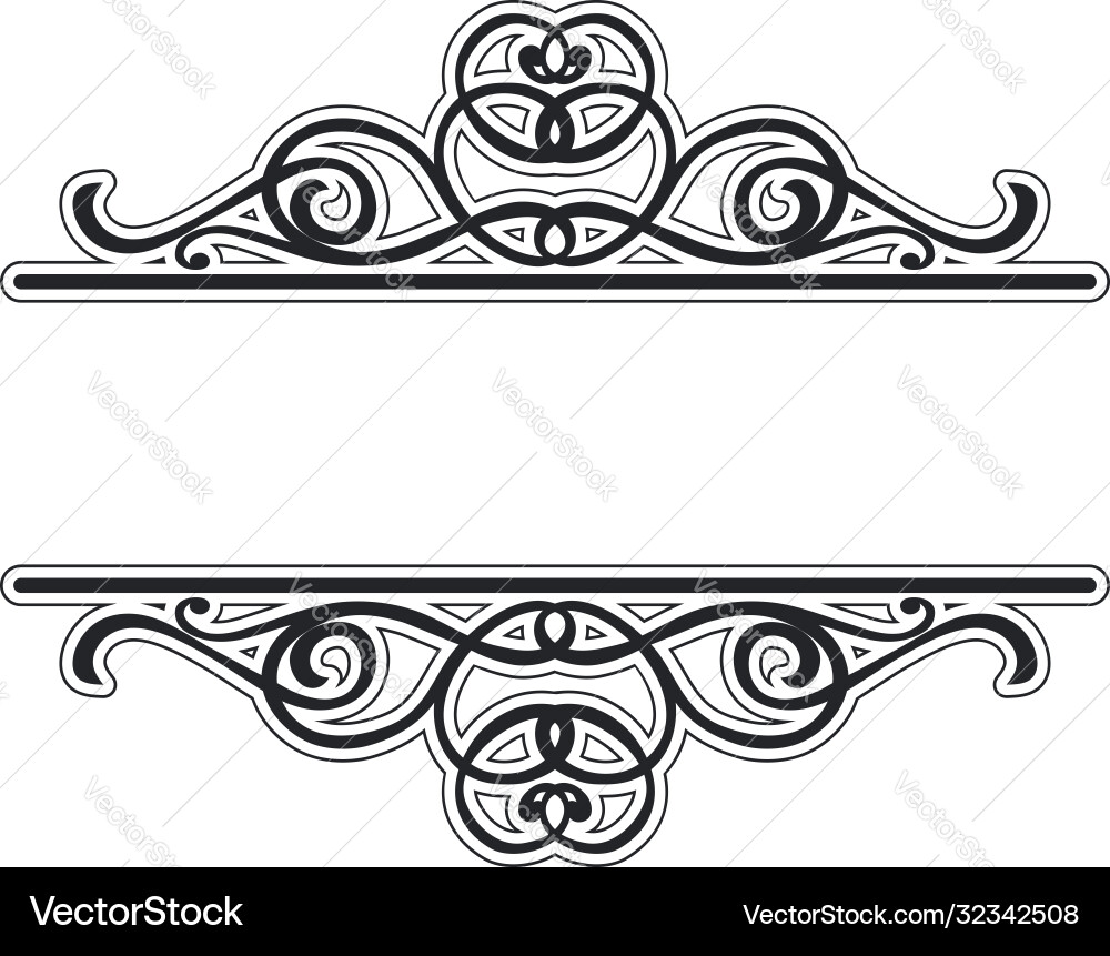 Ornate frame scroll element Royalty Free Vector Image