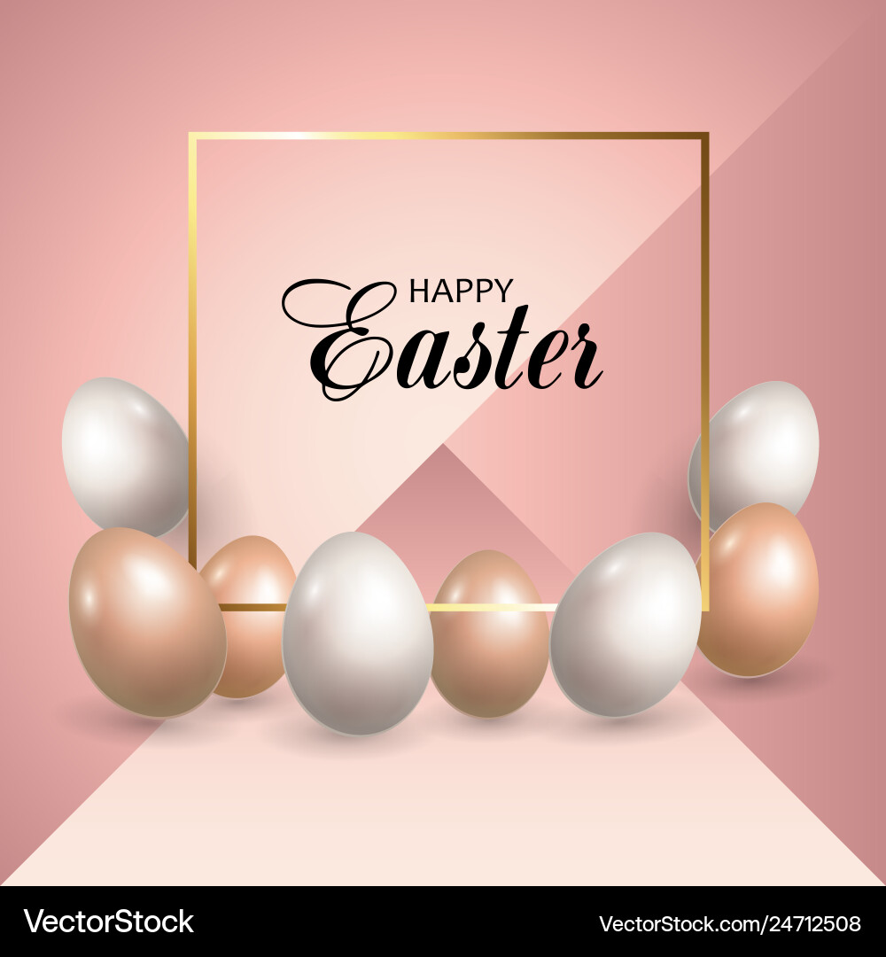 Pink easter background Royalty Free Vector Image