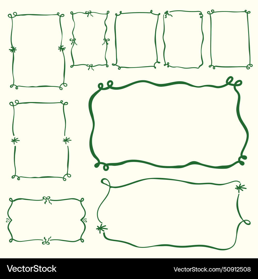 Set outline frame collection Royalty Free Vector Image