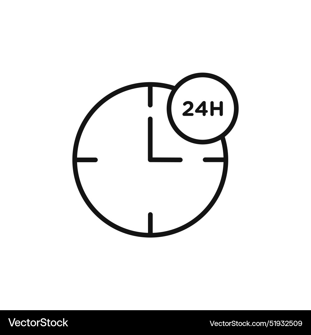 24-hour service icon perfect for round-the-clock Vector Image