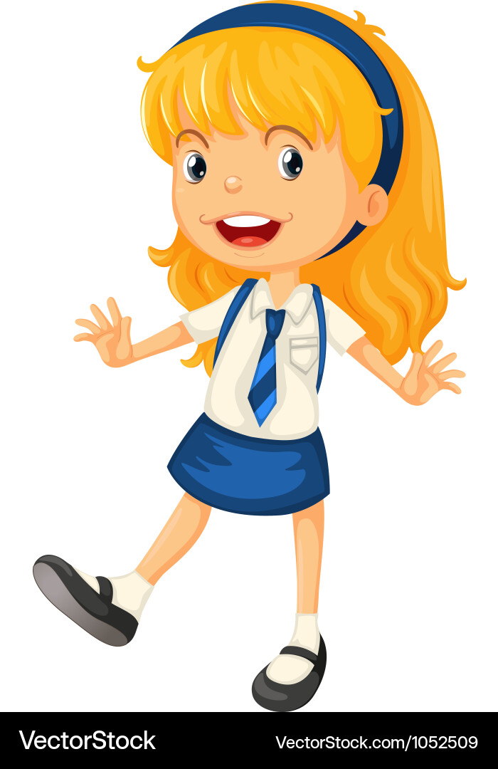 A girl in school uniform Royalty Free Vector Image