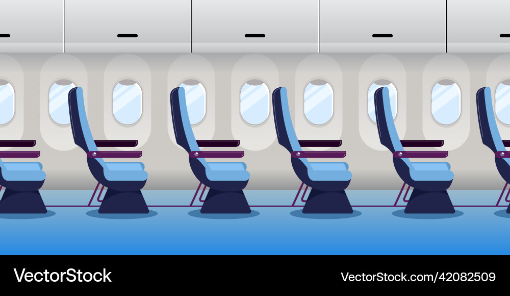 Airplane inside empty plane interior seamless Vector Image
