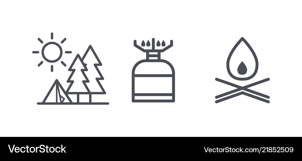 Camping & Outdoor Activity Icons Royalty Free Vector