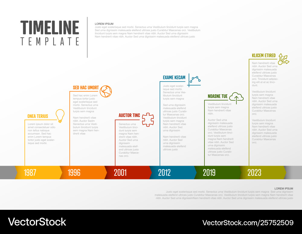 Colorful Timeline Milestone Template Royalty Free Vector