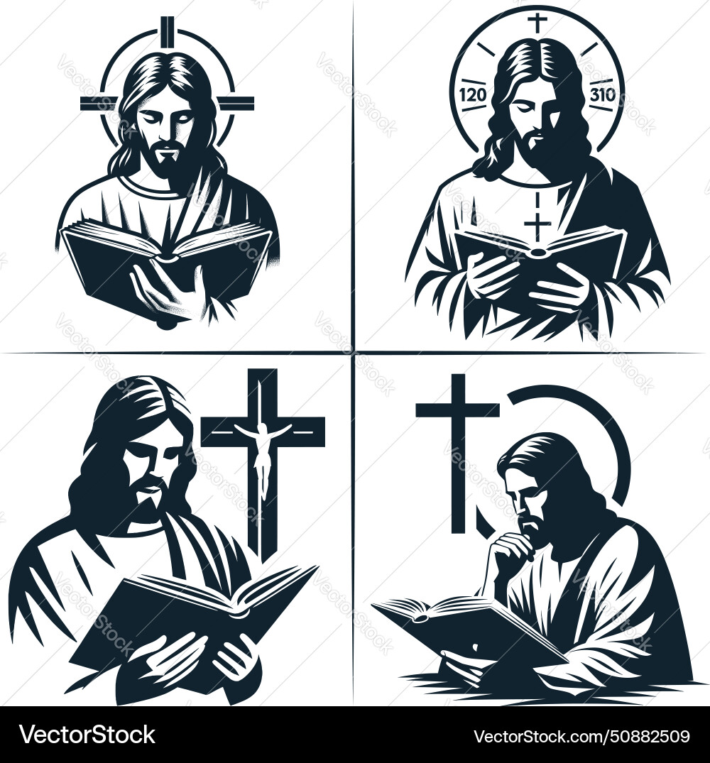 Jesus christ cross praying Royalty Free Vector Image
