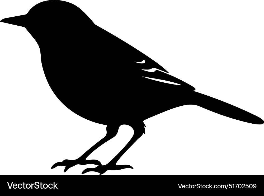 Lark bird silhouette white background Royalty Free Vector