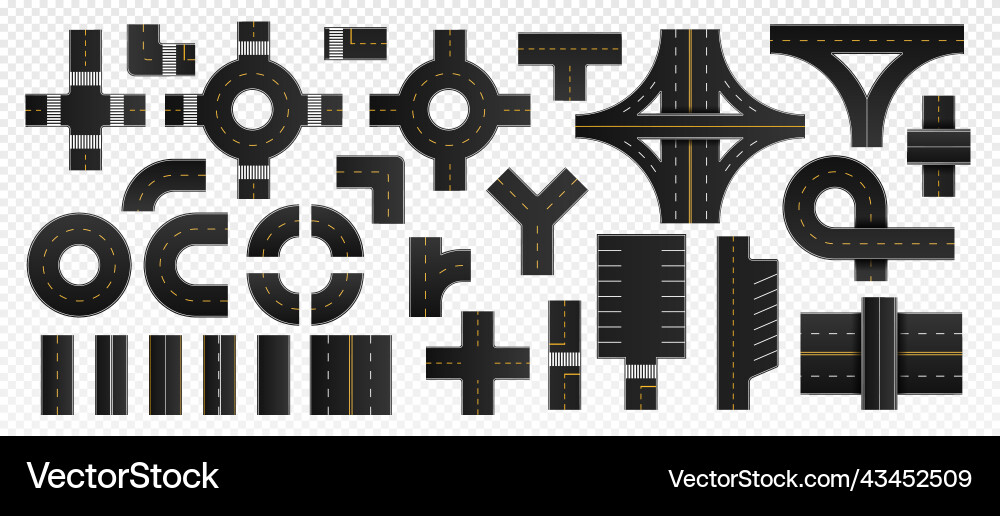 Realistic Road Network Royalty Free Vector Image