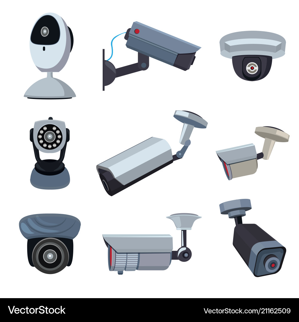 Security cameras cctv systems Royalty Free Vector Image