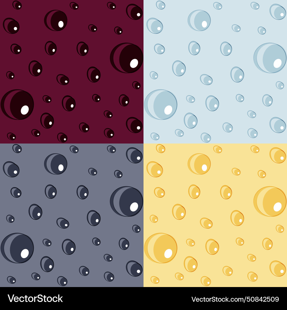 Set of seamless backgrounds from drops Royalty Free Vector